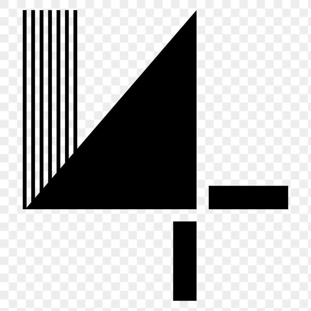 Number 4 png abstract shape, | Free PNG - rawpixel