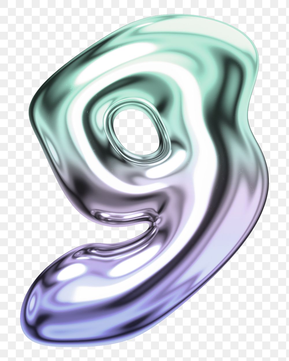 Number 9 png holographic fluid | Premium PNG - rawpixel