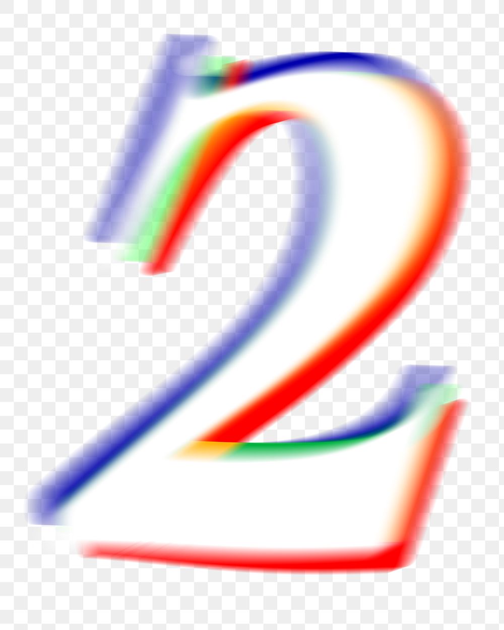 Number 2 png offset color | Premium PNG - rawpixel