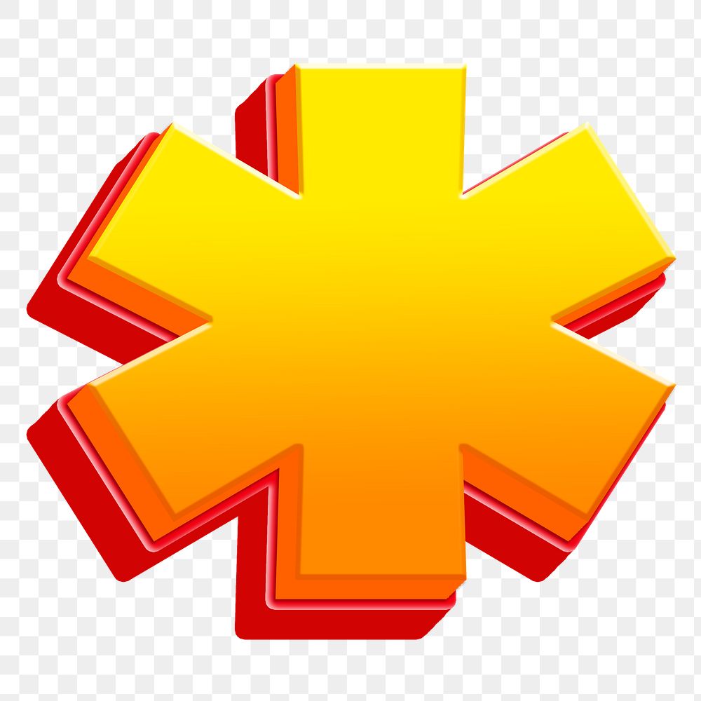 Asterisk sign png 3D gradient | Free PNG - rawpixel