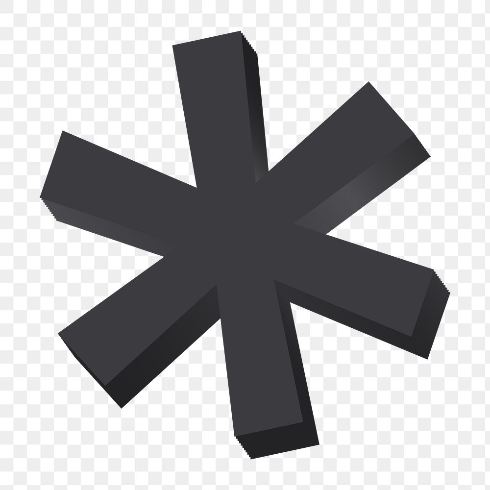 3D black asterisk symbol png | Premium PNG - rawpixel