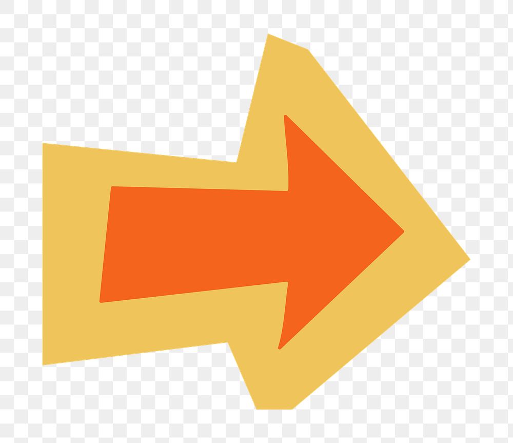 Orange arrow png paper cut, | Premium PNG - rawpixel