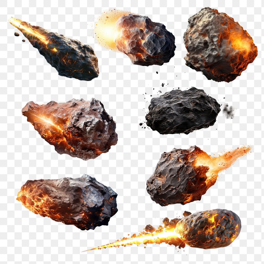 PNG meteorite space element set, | Free PNG - rawpixel