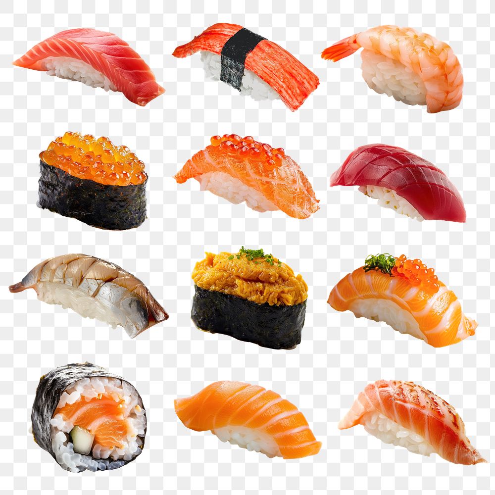 Mixed sushi png cut set | Premium PNG - rawpixel