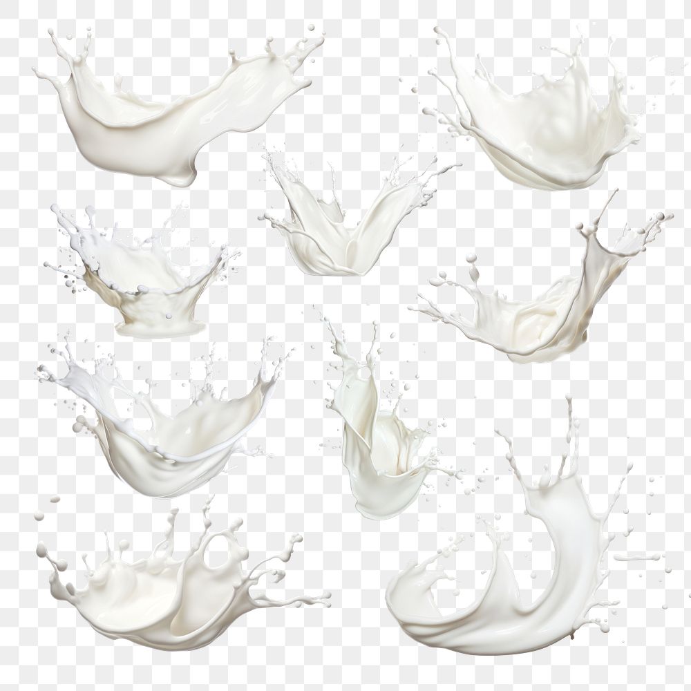 Milk splash png element set, | Premium PNG - rawpixel