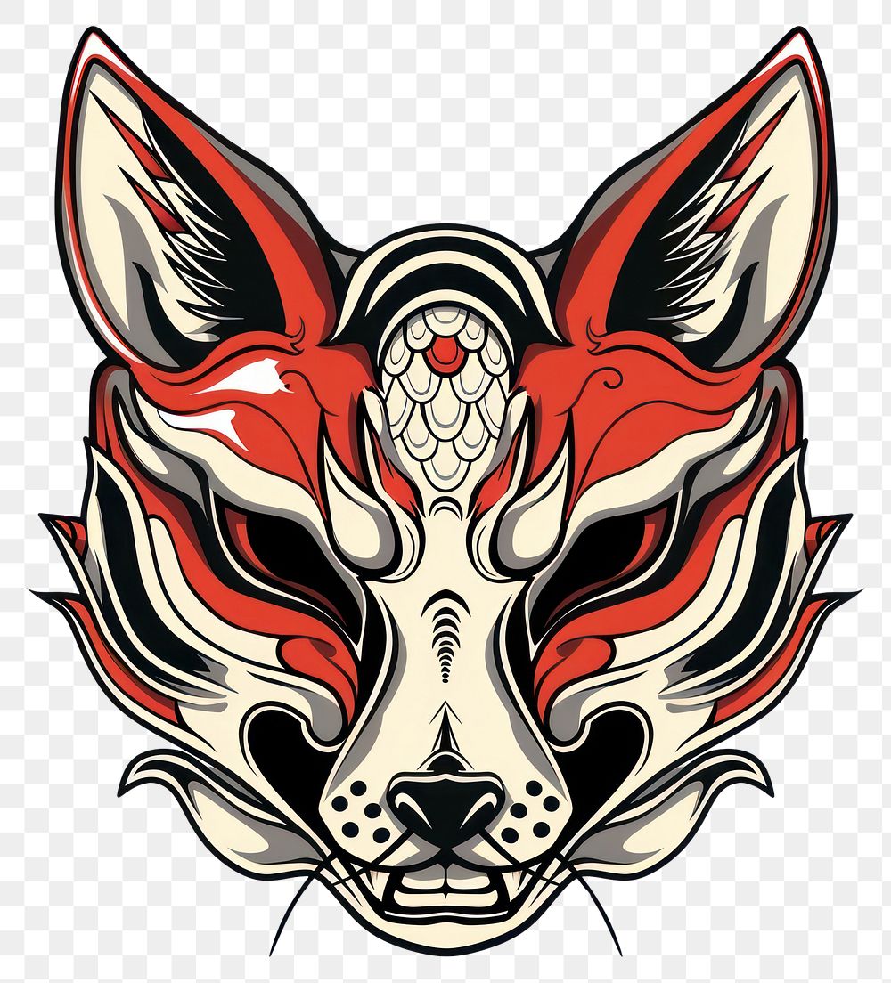PNG Tattoo illustration fox mask | Free PNG - rawpixel