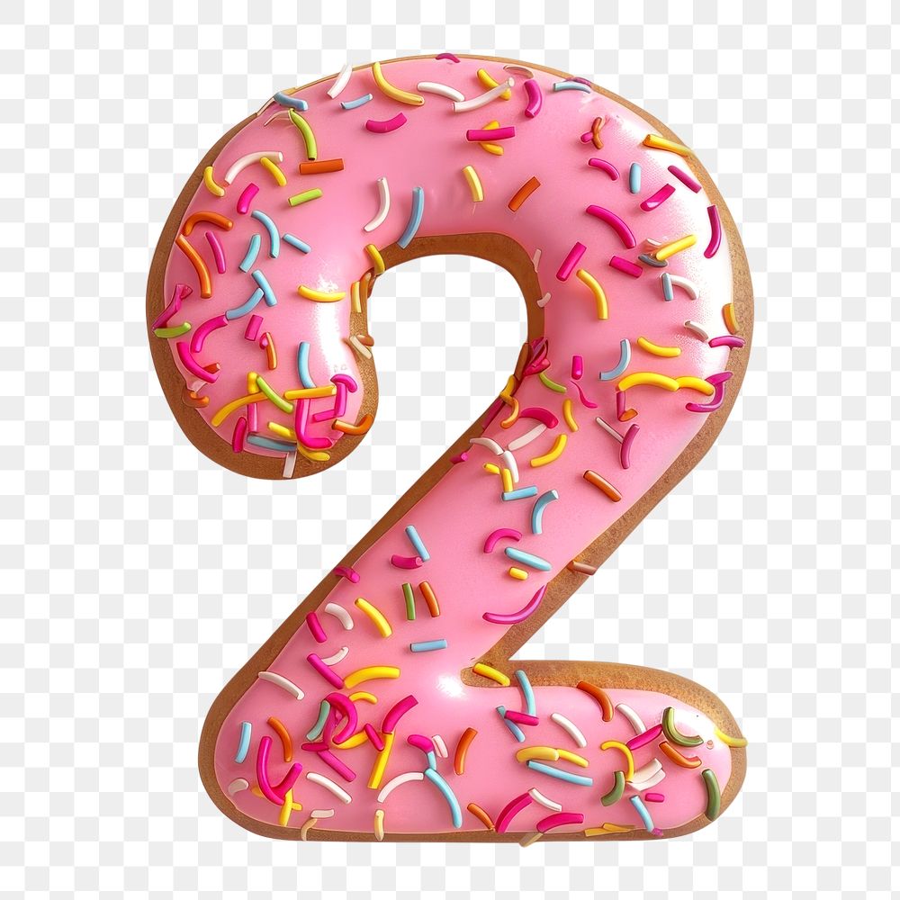 Number 2 png 3D donut | Free PNG - rawpixel