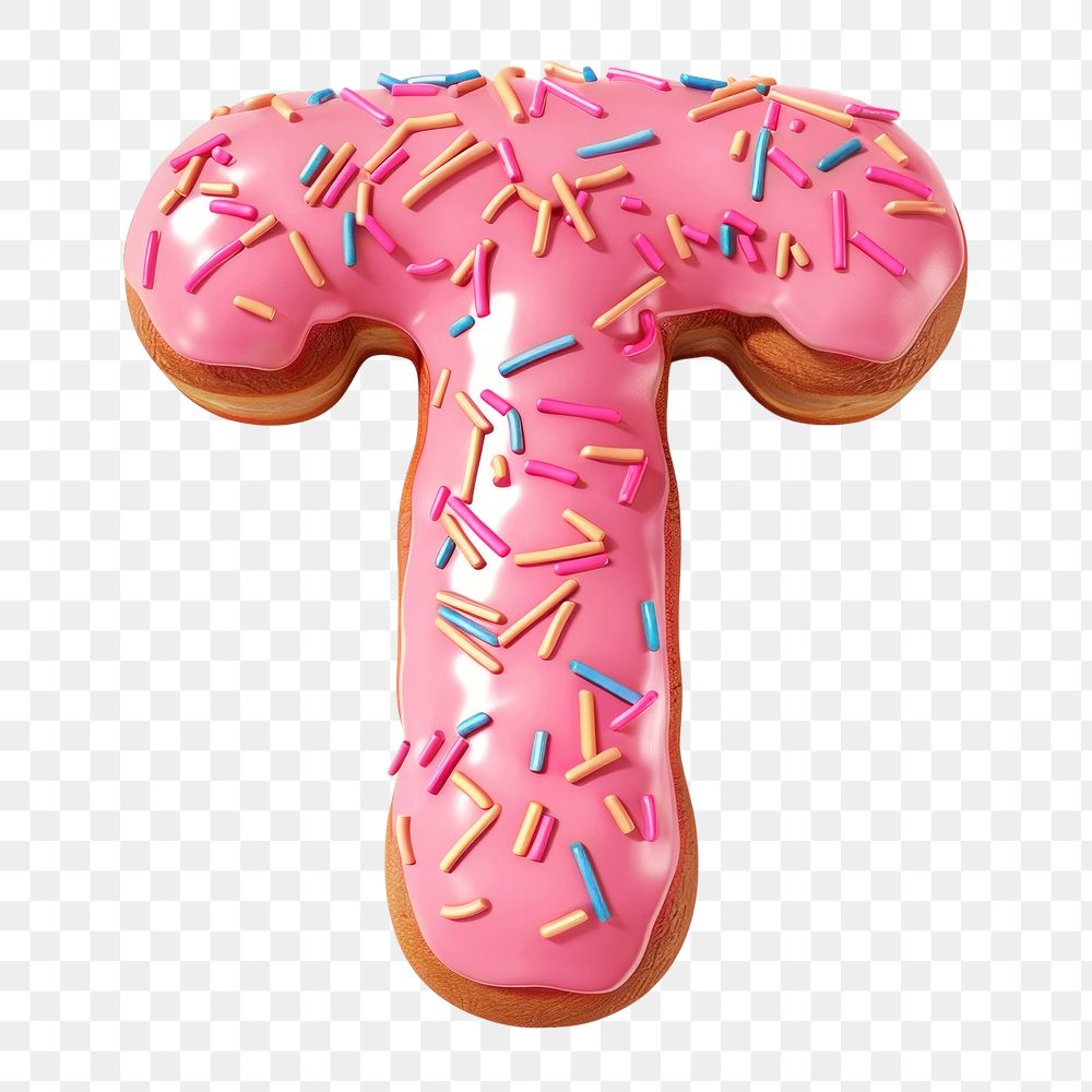 Letter T png 3D donut | Free PNG - rawpixel