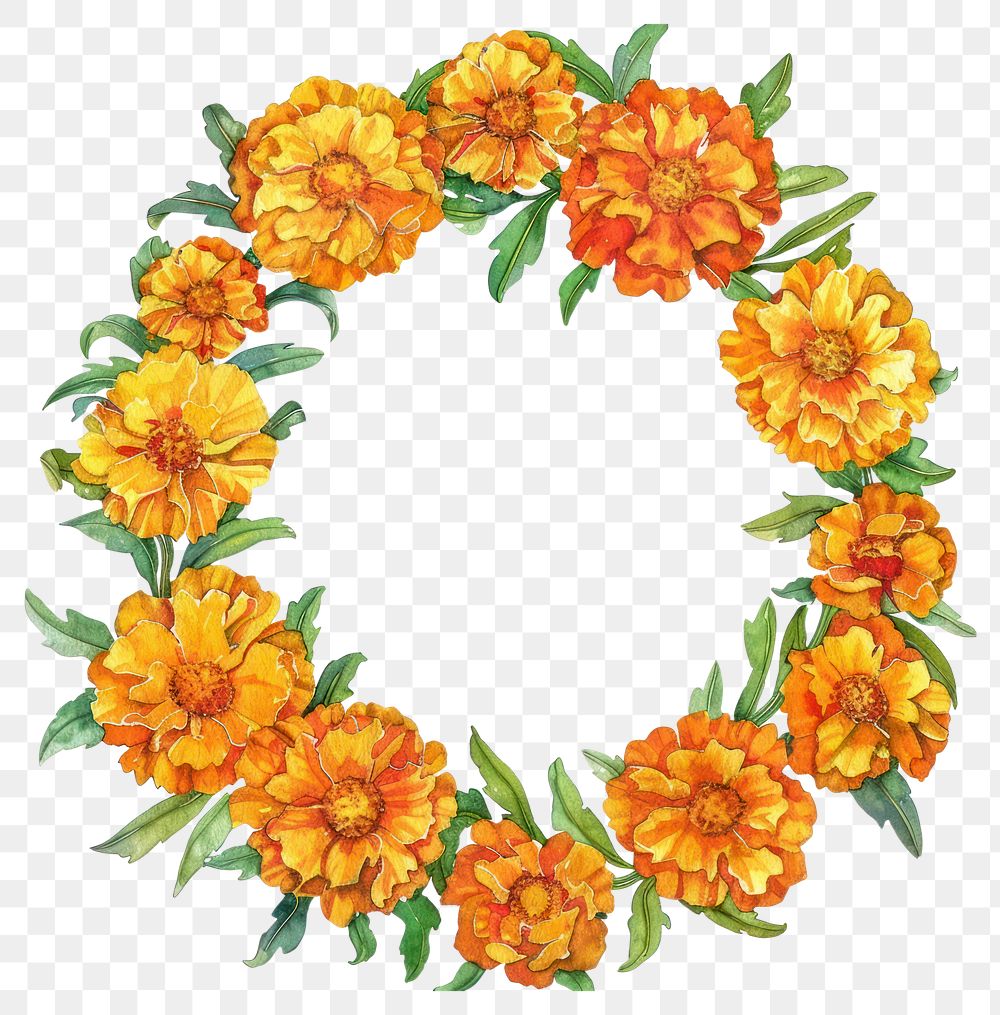 PNG Marigold frame blossom dessert | Premium PNG - rawpixel