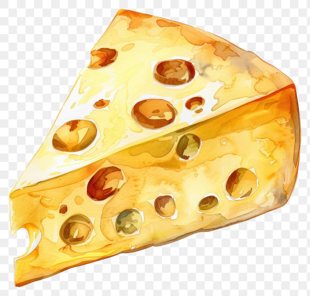 PNG Watercolor cheese slice illustration | Free PNG - rawpixel