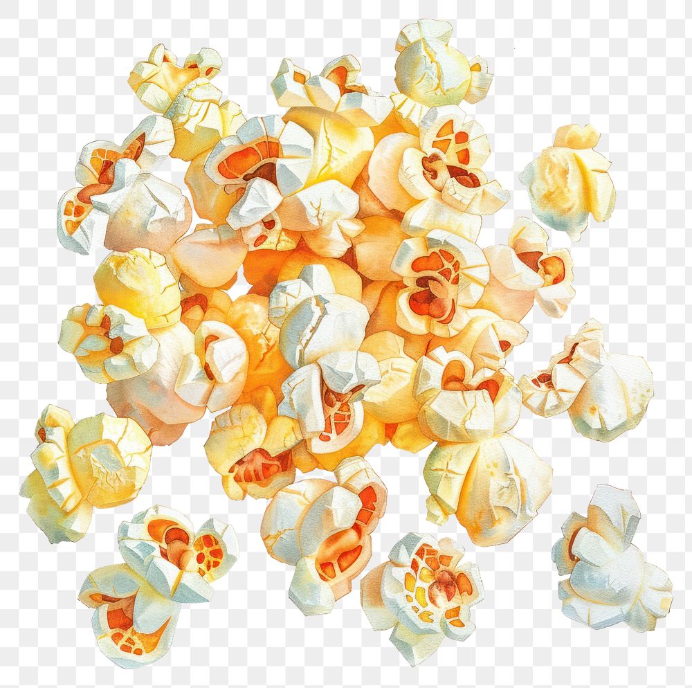 PNG Realistic popcorn watercolor illustration | Free PNG - rawpixel