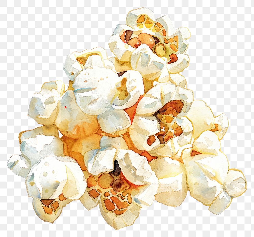 PNG Watercolor popcorn art illustration | Free PNG - rawpixel
