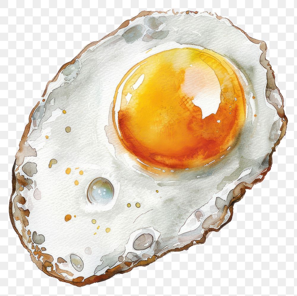 PNG Watercolor fried egg illustration | Free PNG - rawpixel