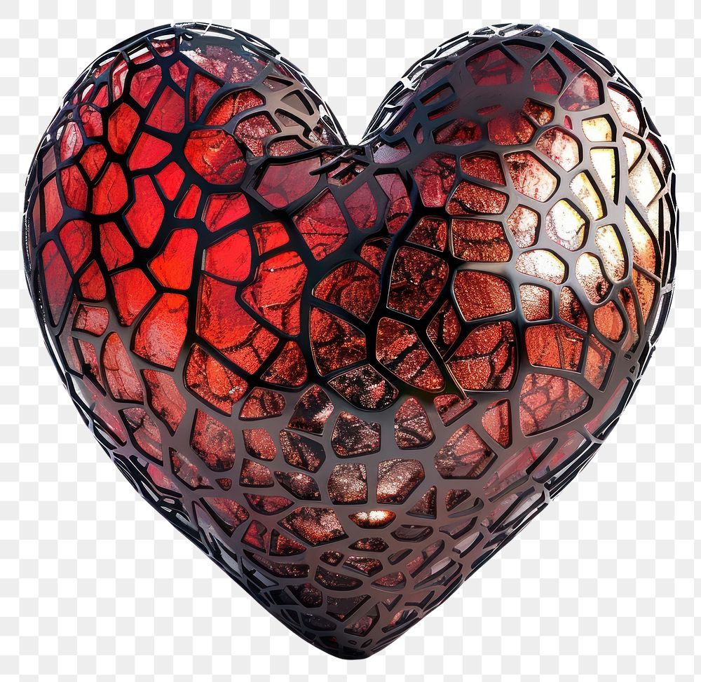 Intricate glass heart design | Free PNG - rawpixel