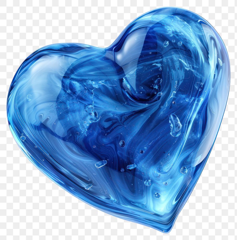 Glossy blue heart shape | Free PNG - rawpixel