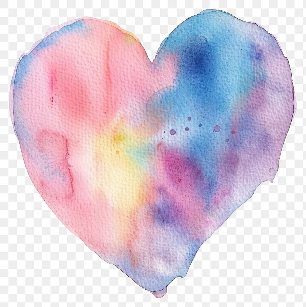 Colorful watercolor heart design | Free PNG - rawpixel