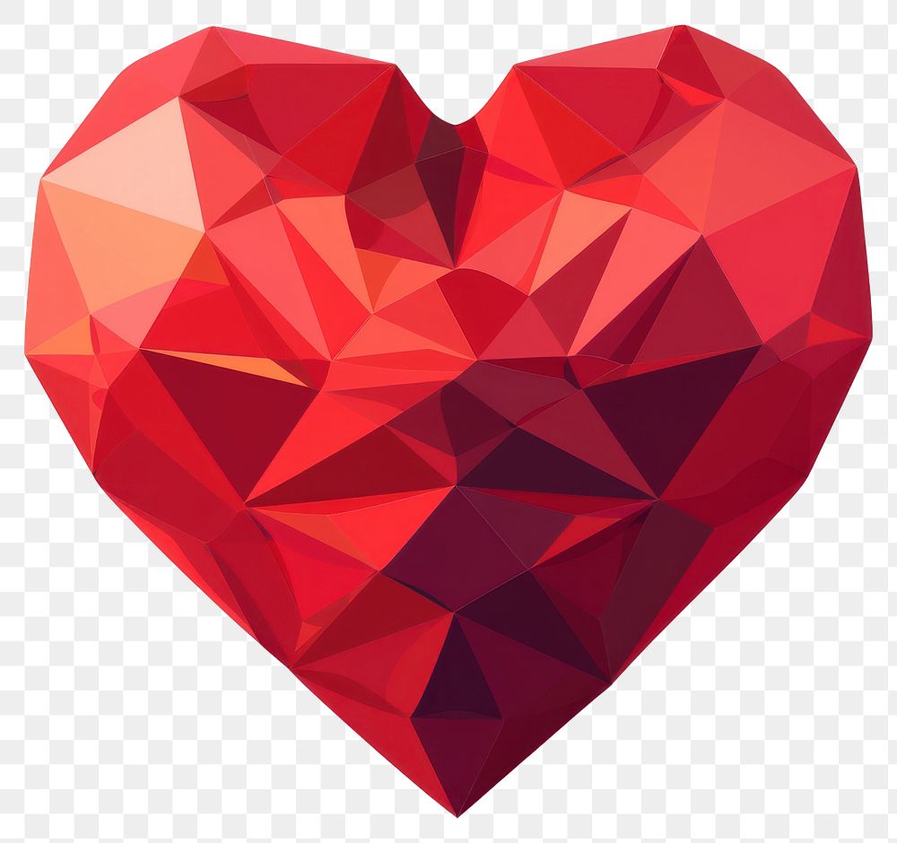 Geometric red heart shape | Free PNG - rawpixel