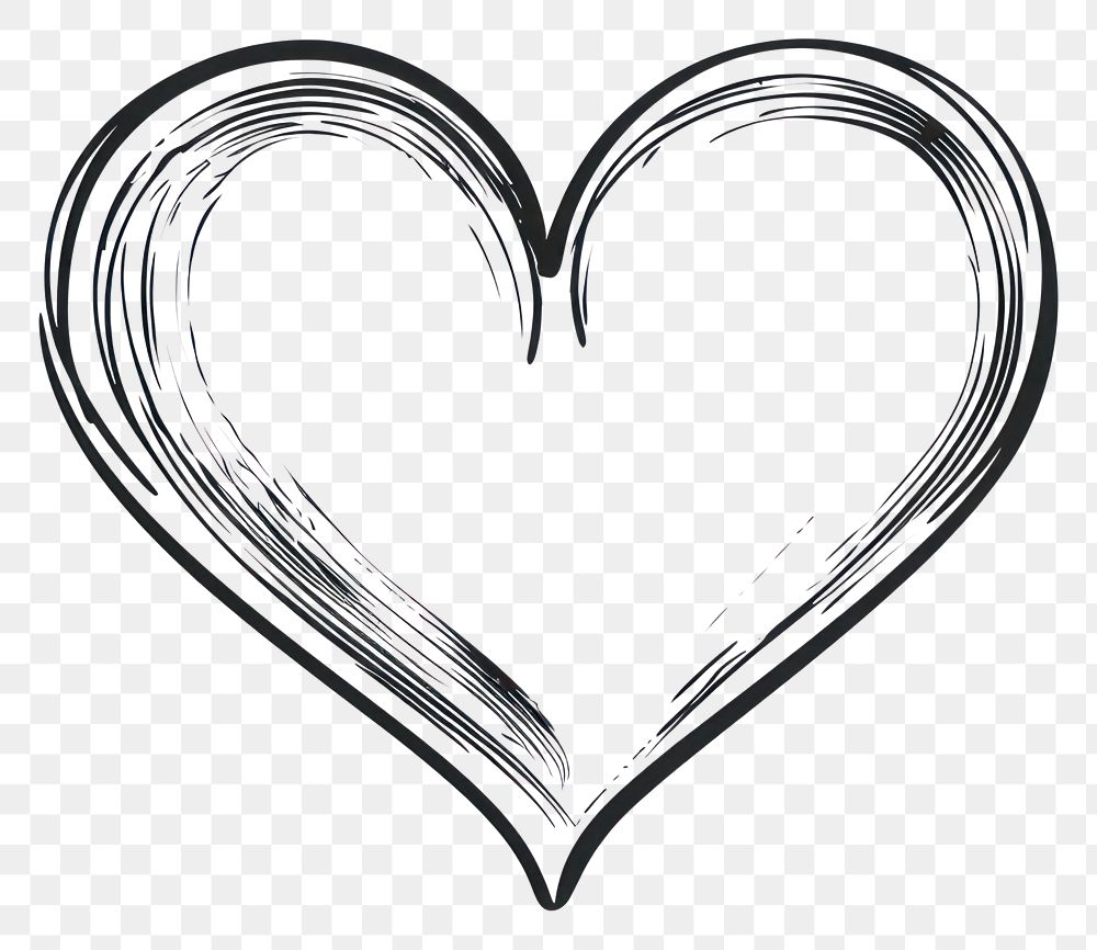 Hand-drawn heart outline sketch | Free PNG - rawpixel