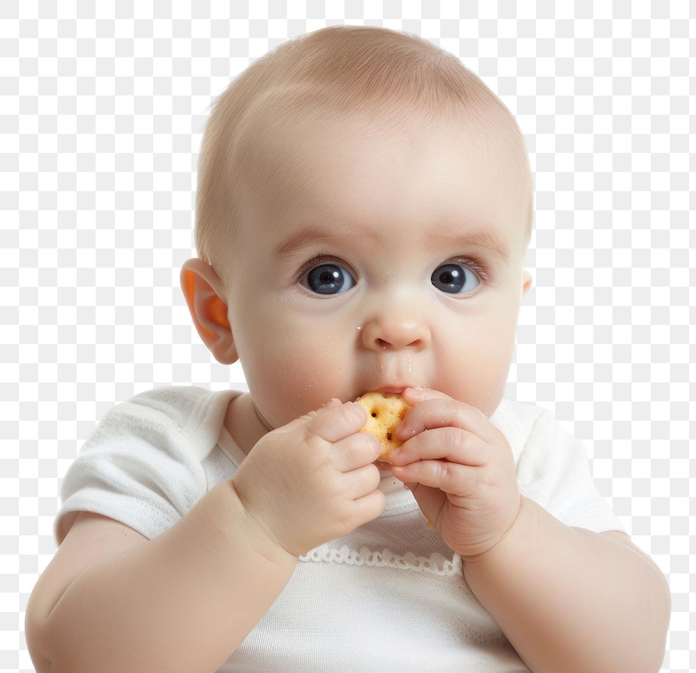 PNG Adorable baby eating cracker | Free PNG - rawpixel