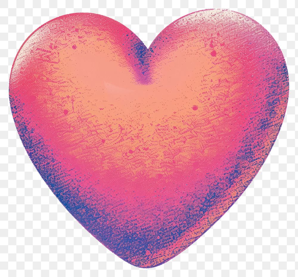 Vibrant textured heart graphic | Premium PNG - rawpixel