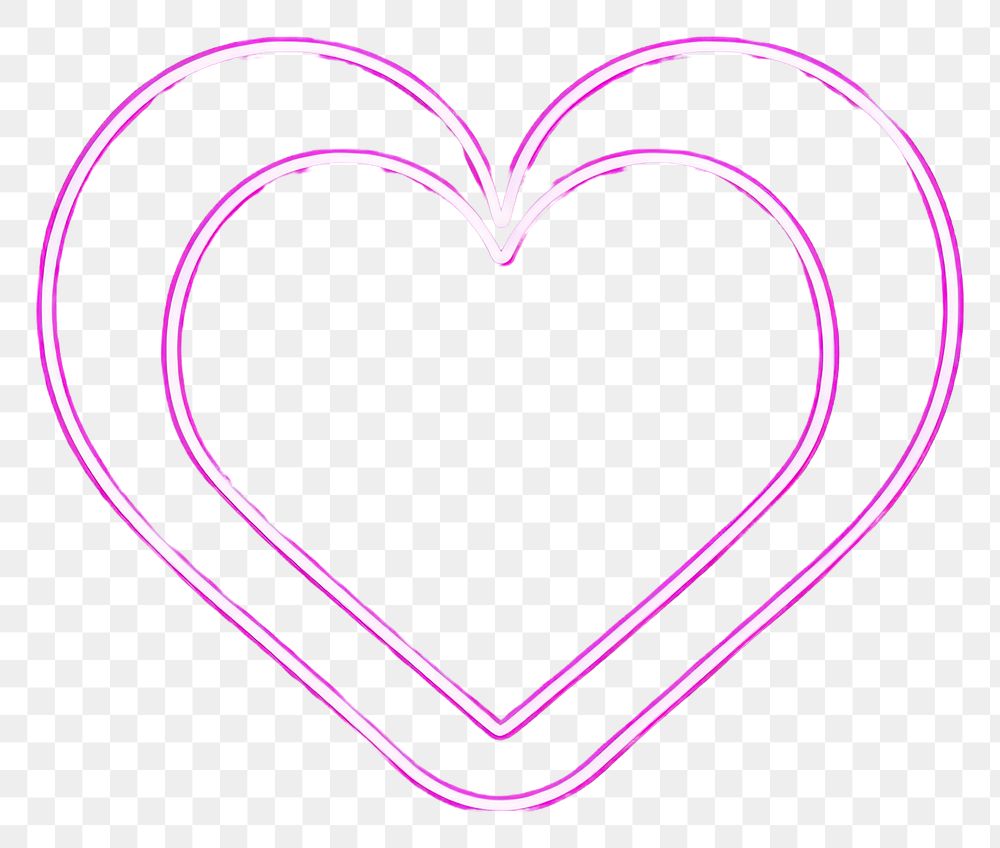Neon pink heart outline | Free PNG - rawpixel