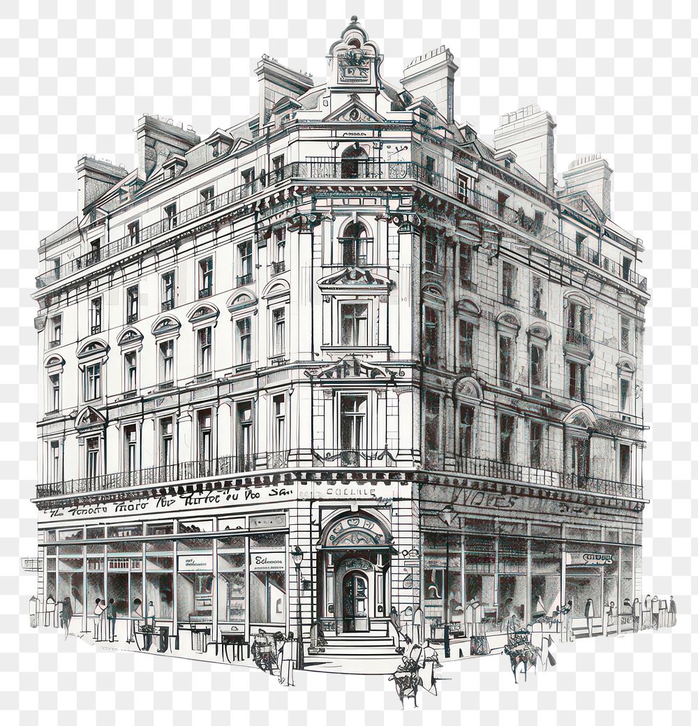 PNG Detailed architectural building illustration | Free PNG - rawpixel