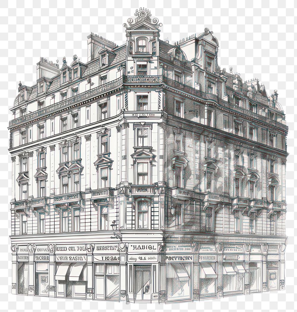 PNG Elegant historic building sketch | Free PNG - rawpixel