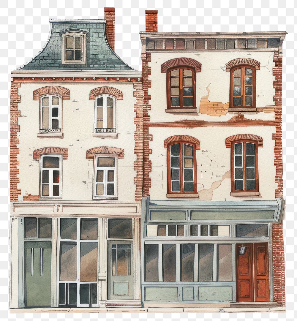 PNG Charming vintage storefronts illustration | Premium PNG - rawpixel