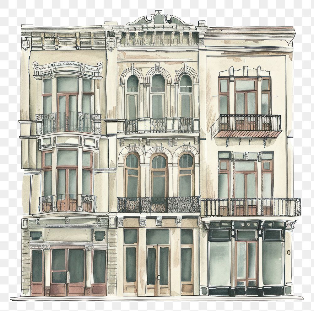 PNG Vintage architectural building illustration | Free PNG - rawpixel