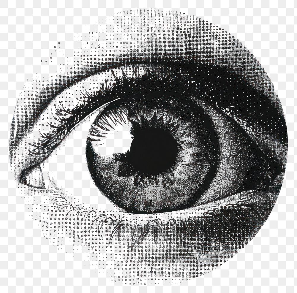 PNG Detailed monochrome eye illustration | Premium PNG - rawpixel