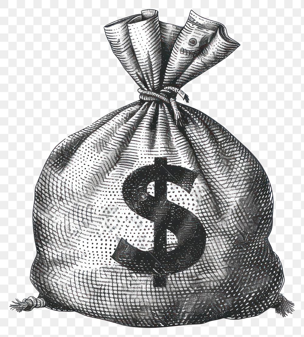 PNG Vintage money bag illustration | Free PNG - rawpixel