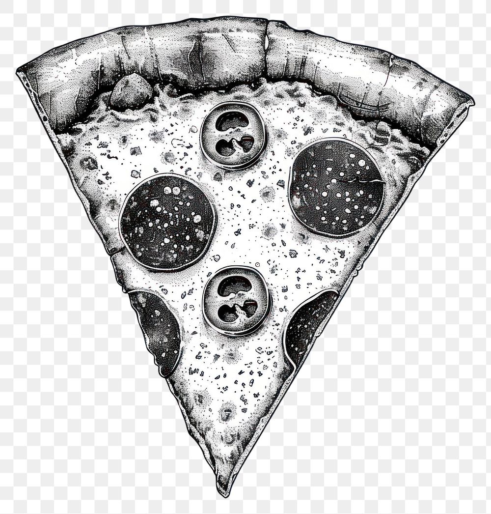 PNG Monochrome pepperoni pizza slice | Free PNG - rawpixel