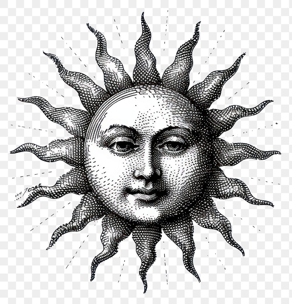 PNG Vintage sun face illustration | Free PNG - rawpixel