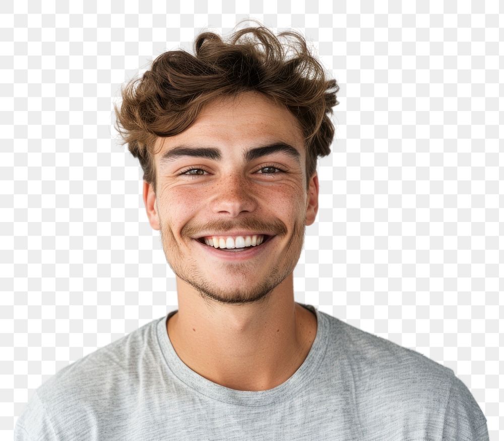PNG Smiling young man portrait | Premium PNG - rawpixel