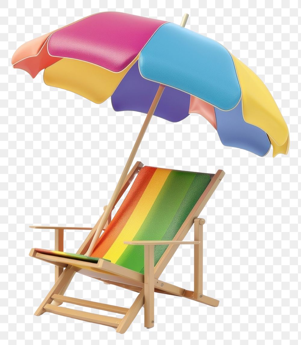 PNG Colorful beach chair umbrella | Free PNG - rawpixel
