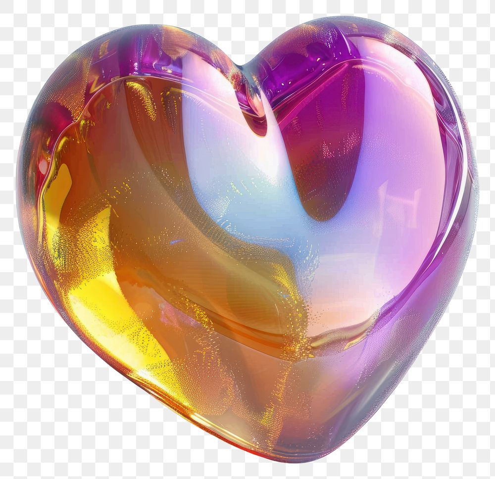 Colorful glass heart shape | Free PNG - rawpixel