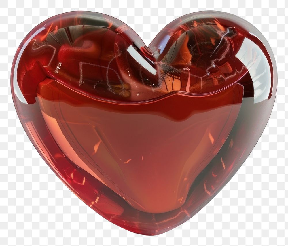 Glossy red glass heart | Free PNG - rawpixel