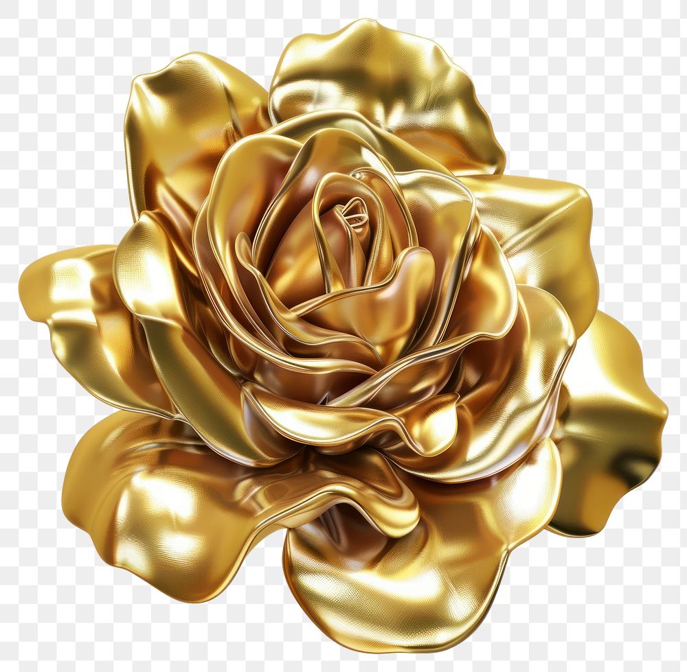 Golden metallic rose decoration | Free PNG - rawpixel
