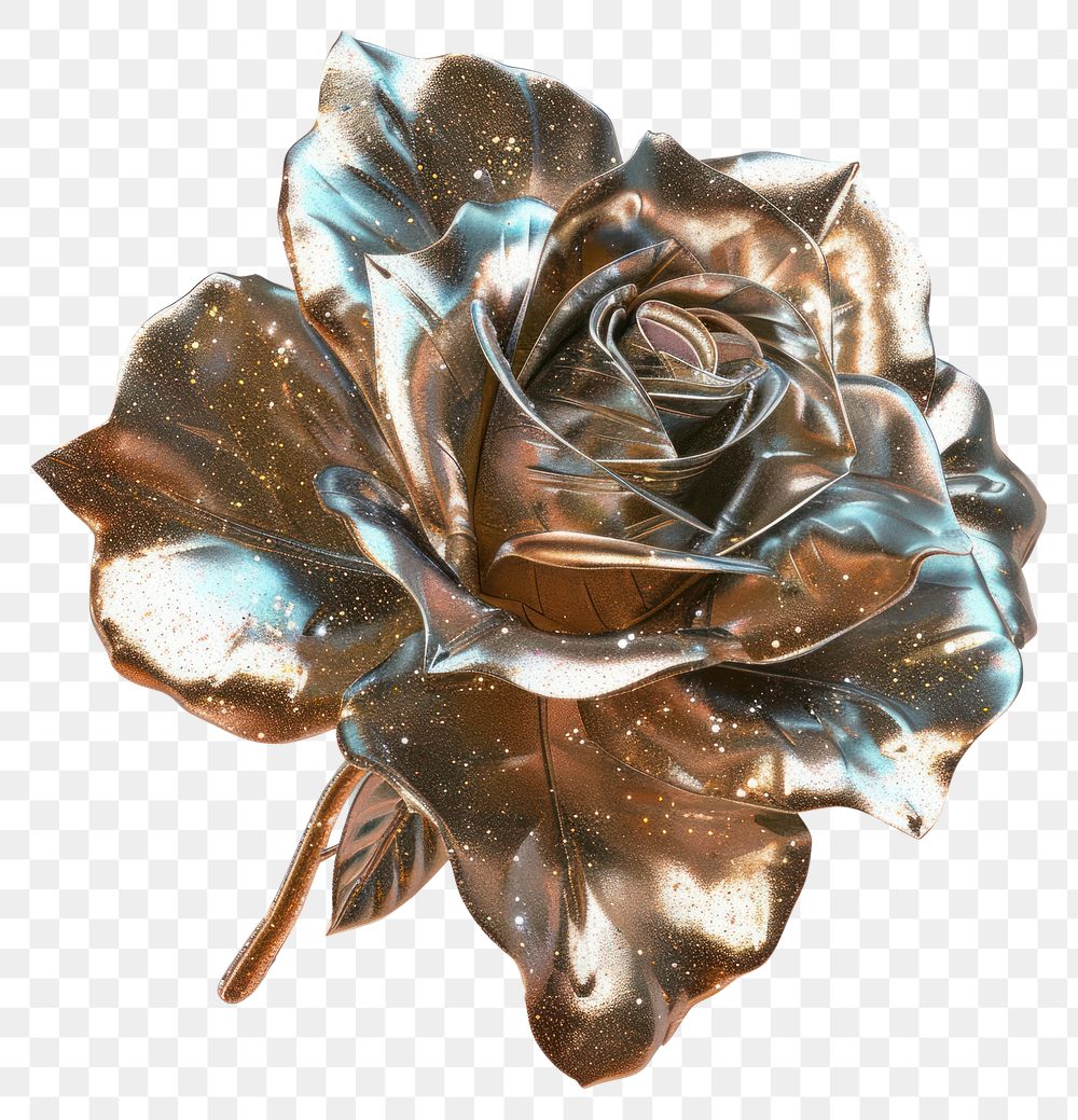 Shiny metallic rose art | Premium PNG - rawpixel