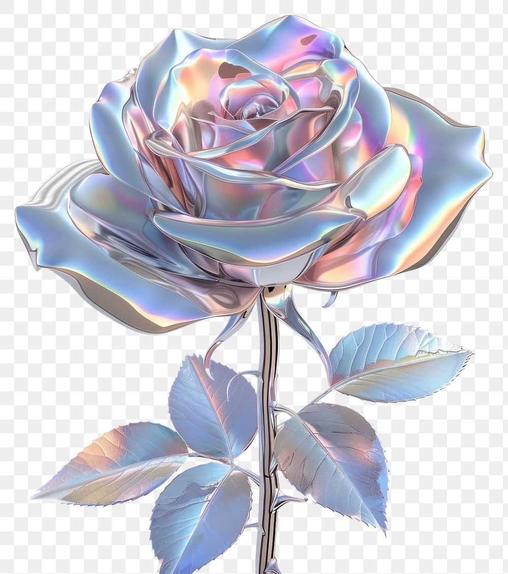 Holographic rose transparent PNG | Premium PNG - rawpixel