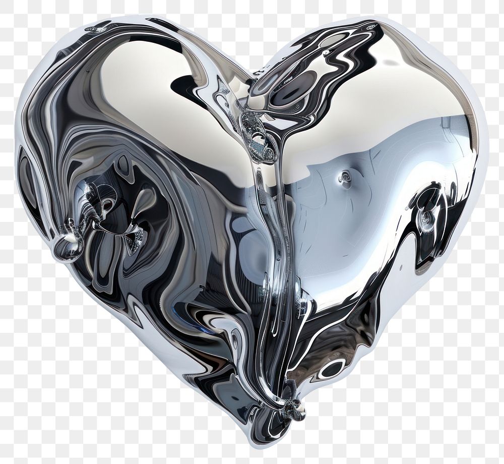 Shiny metallic heart shape | Free PNG - rawpixel