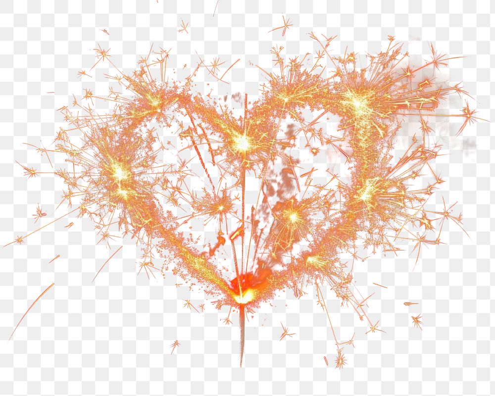 Heart-shaped sparkler overlay effect | Premium PNG - rawpixel