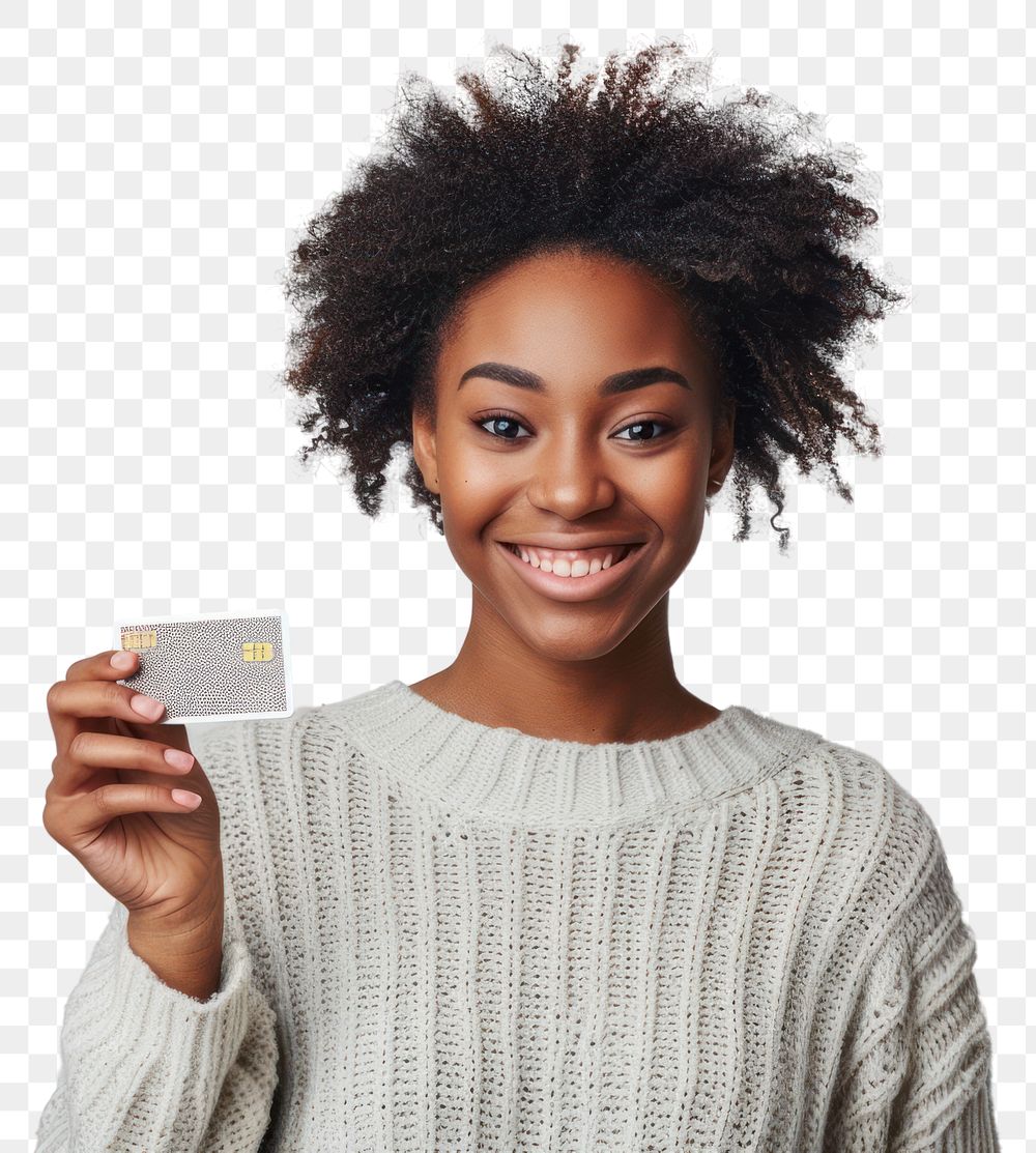 PNG Black woman holding credit | Free PNG - rawpixel