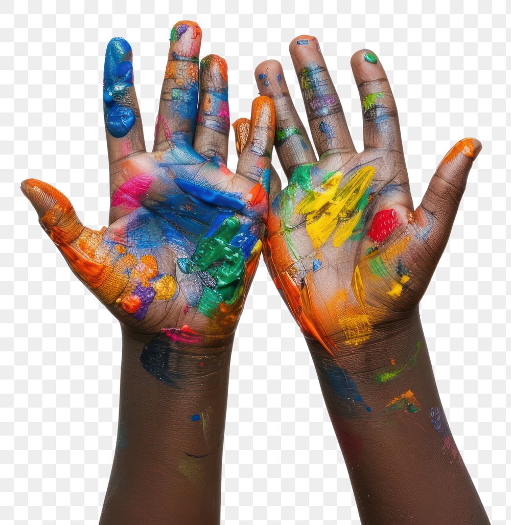 PNG Colorful painted hands creativity | Free PNG - rawpixel