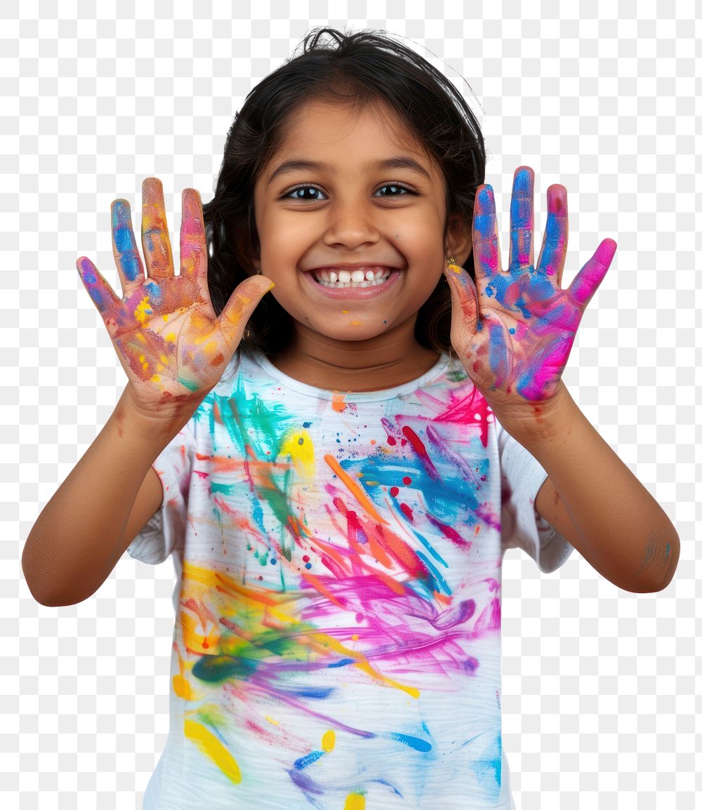 Colorful child paint hands | Free PNG - rawpixel