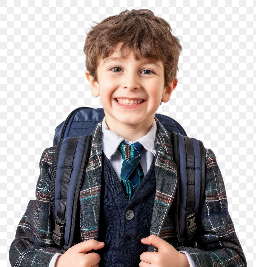 Smiling boy with backpack | Free PNG - rawpixel