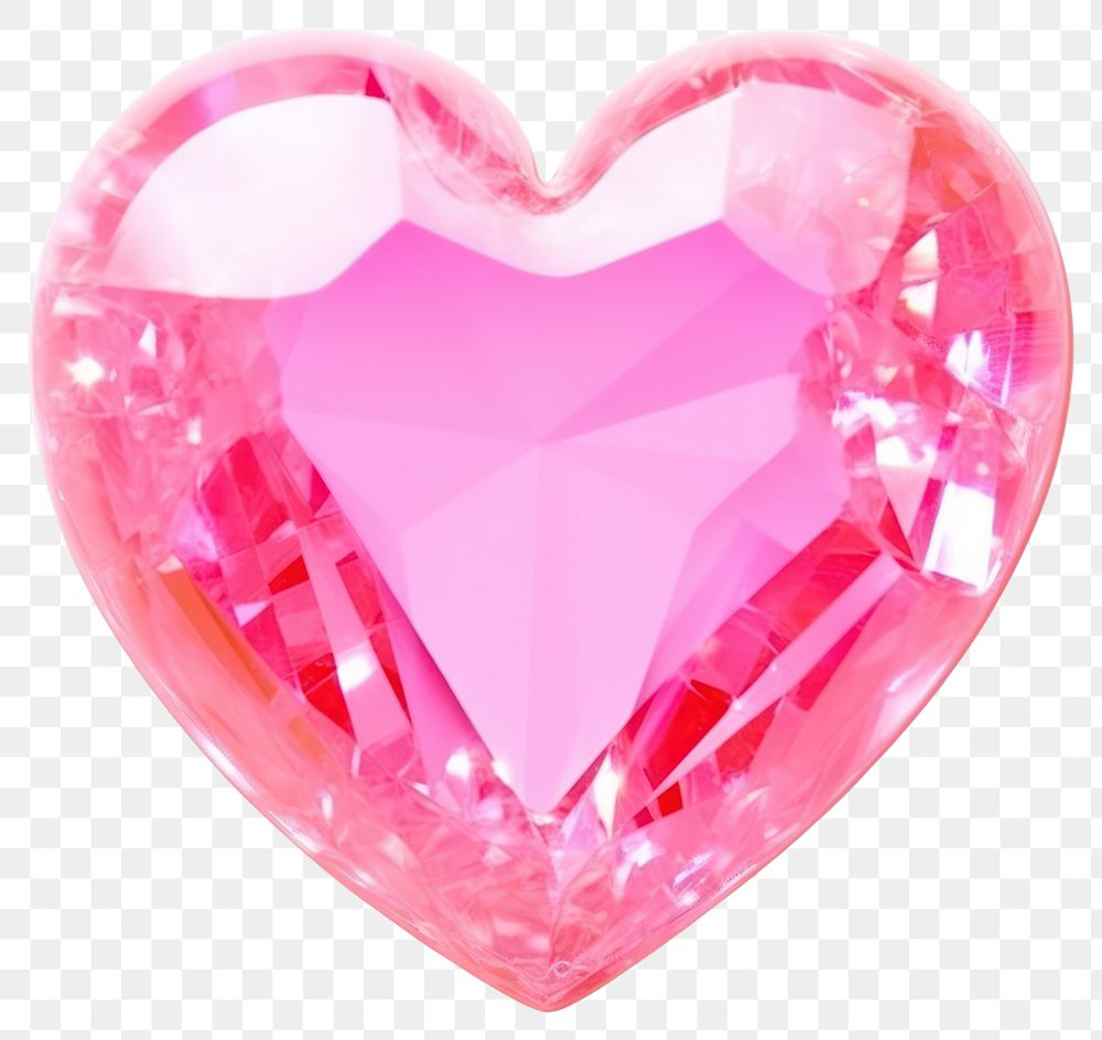 Shiny pink heart gemstone | Free PNG - rawpixel