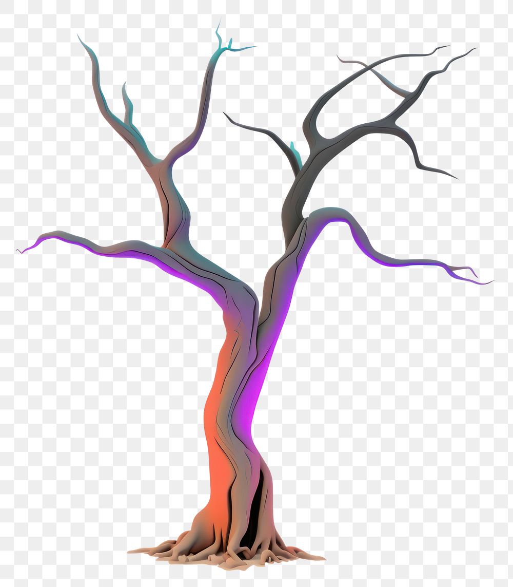 PNG Colorful twisted barren tree | Free PNG - rawpixel