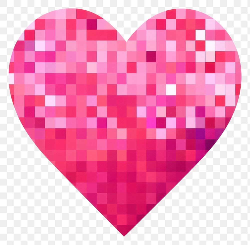 PNG Pixelated pink heart illustration | Free PNG - rawpixel