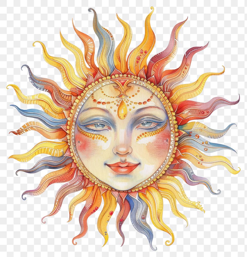 PNG Vibrant artistic sun illustration | Free PNG - rawpixel